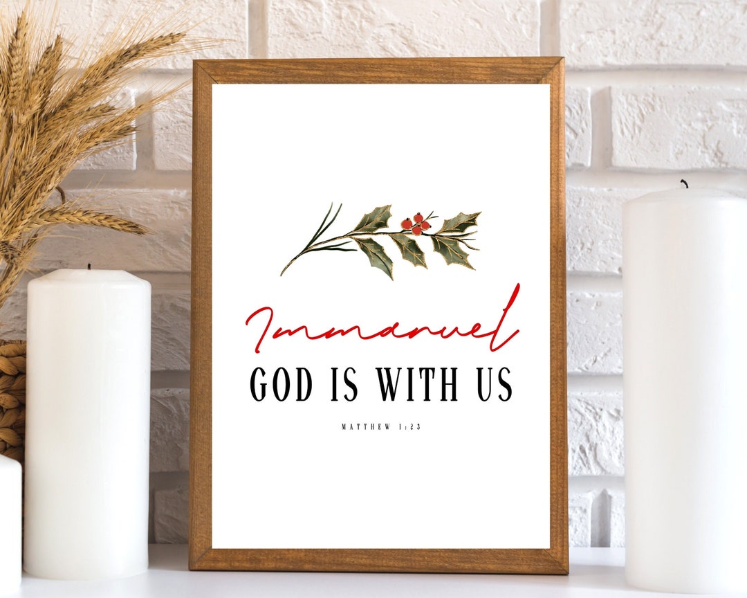 Immanuel God is With Us Christmas Modern Minimalist Scripture Wall Art ...