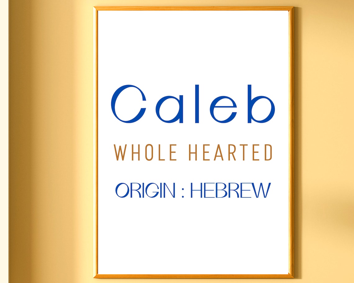 Caleb Baby Name Meaning Wall Art Printable Baby Boy Nursery | Etsy