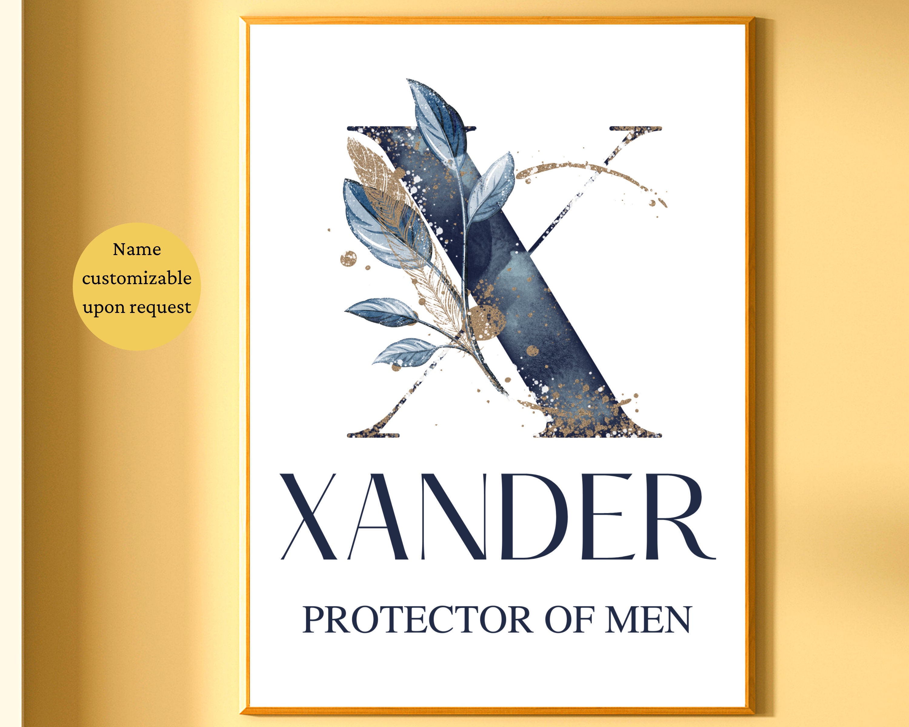 Custom Nursery Printable Xander Name Wall Art Nursery Wall - Etsy