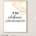 Names of God Wall Art, Adonai Lord and Master With Hebrew Writing ...