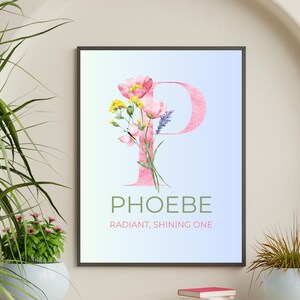 PERSONALIZED Phoebe Baby Name Meaning Wall Art Printable Nursery Wall ...