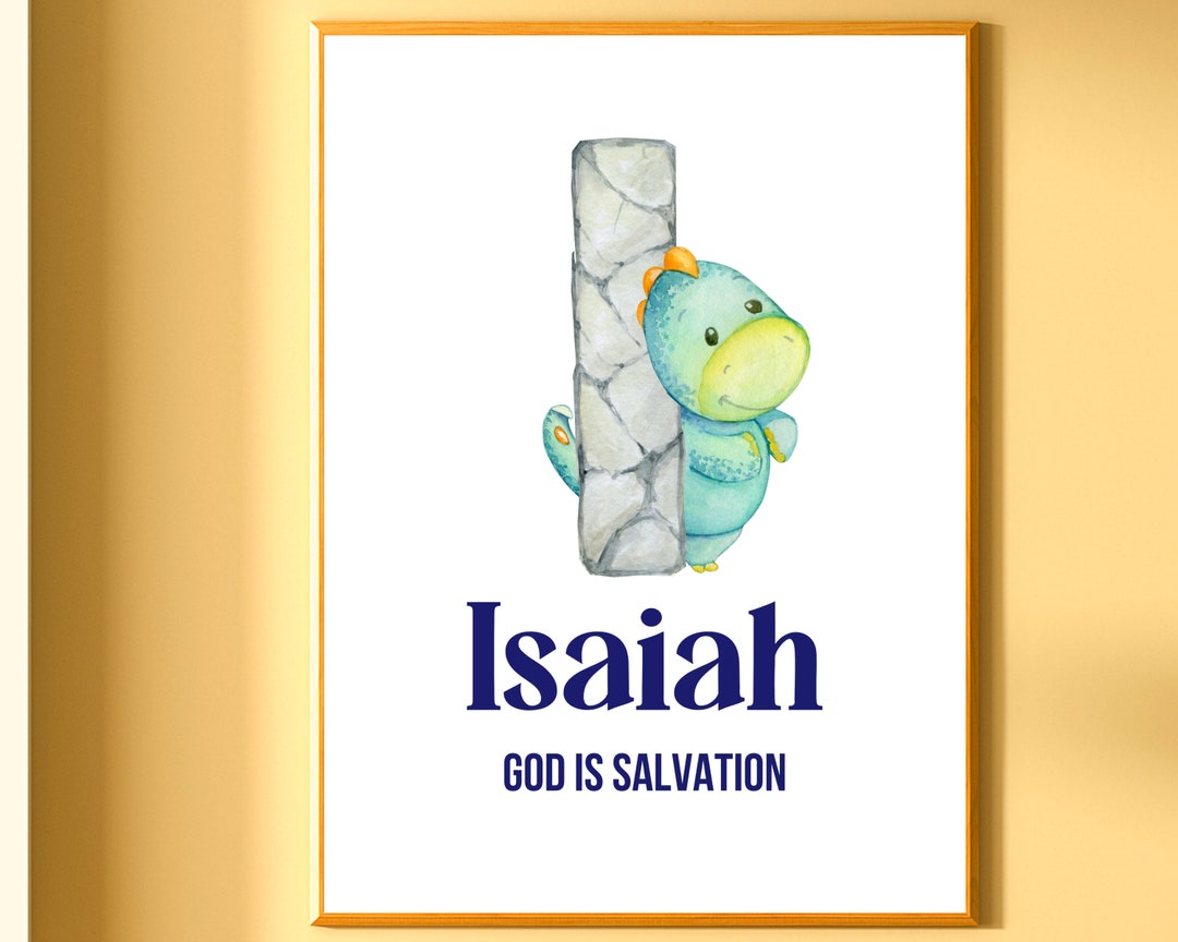 Isaiah Name Meaning Print Gift for Baby Shower Biblical Name Meaning ...