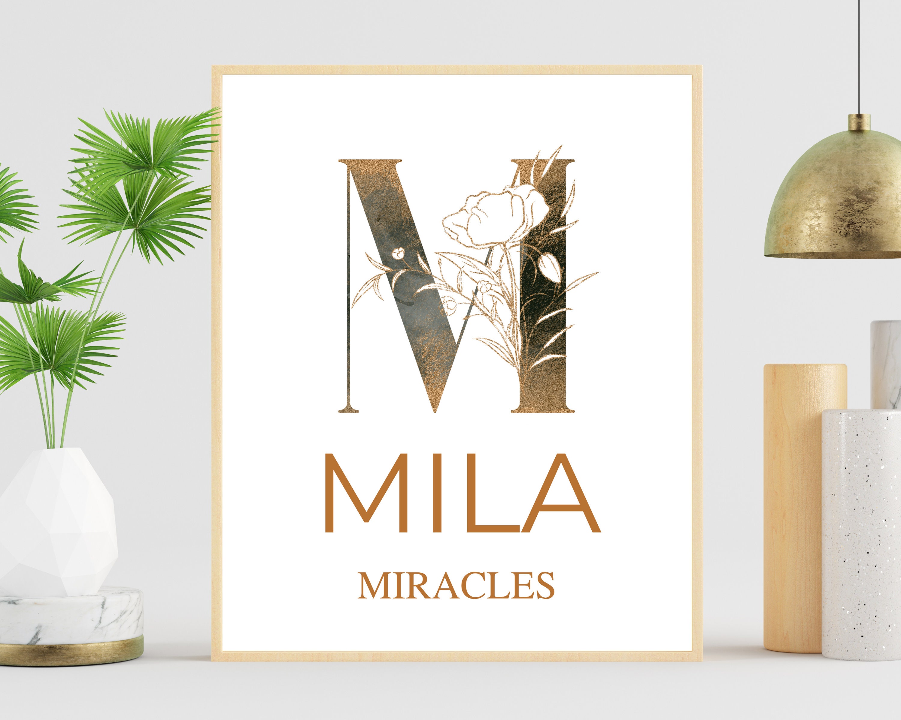 Mila Baby Name Wall Art Nursery Wall Décor Girls Room - Etsy