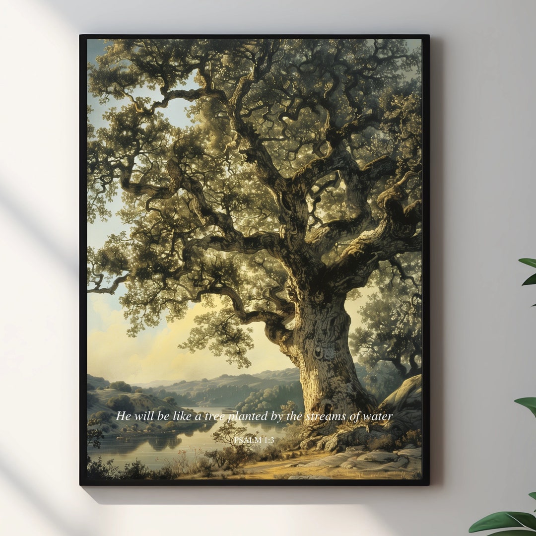 Psalm 1 Tree Art Print: Vintage Scripture Poster (digital Download) - Etsy