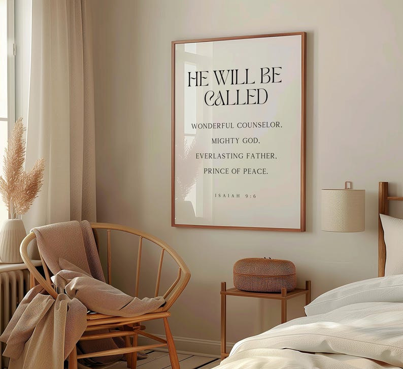 He Will Be Called Isaiah 9:6 Wall Art | Minimal Scripture Printable ...