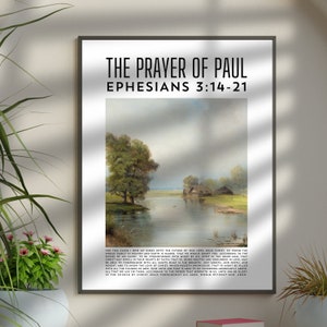The Prayer of Paul Bible Verse Poster Vintage Wall Print Scripture Art ...
