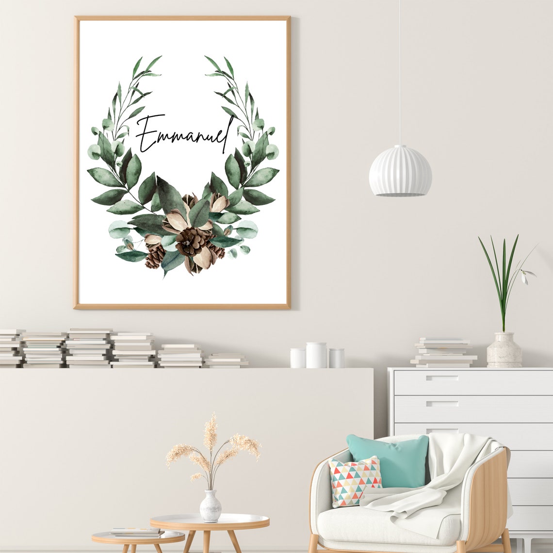 Emmanuel Christmas Wall Art Printable Christmas Wall Decor | Etsy