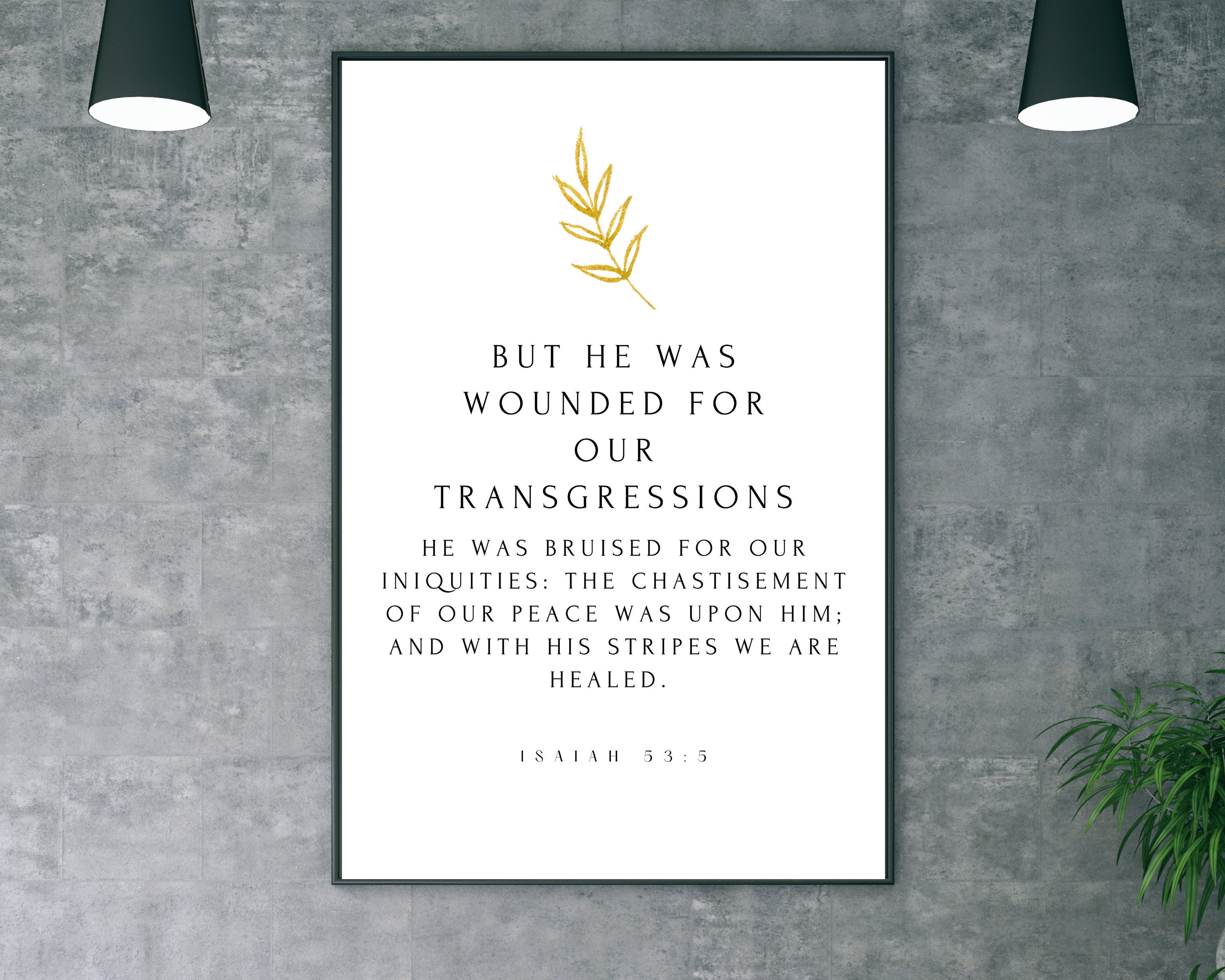 Isaiah 53:5 Modern Wall Art Printable Minimal Bible Verse - Etsy Australia