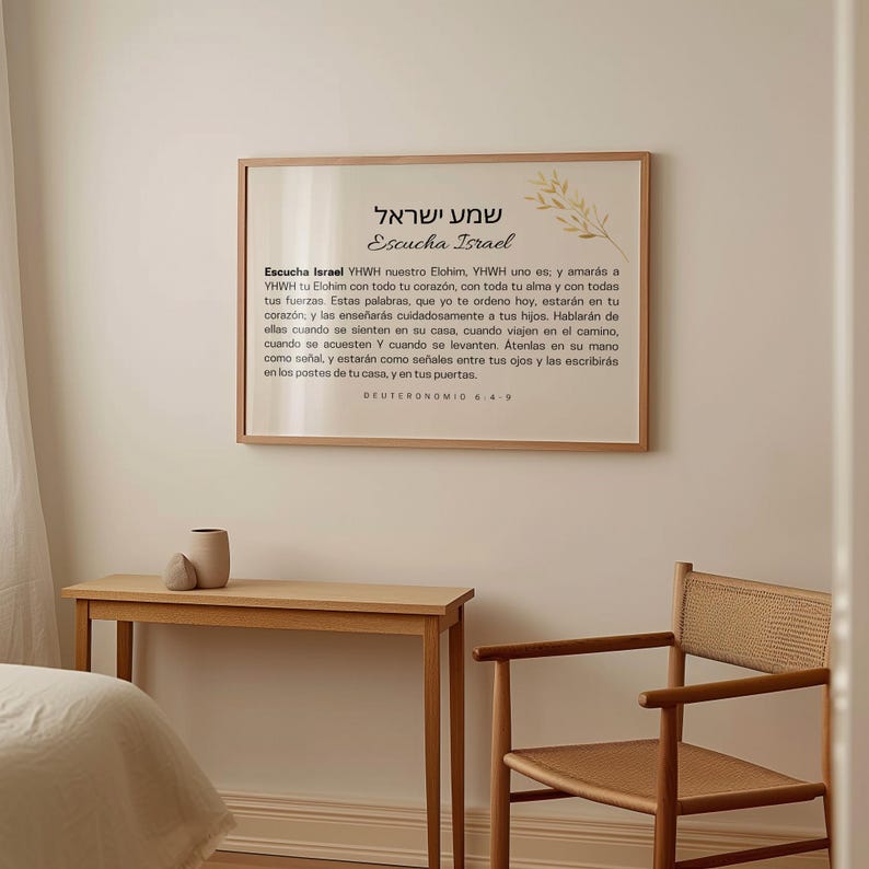 Shema Israel En Español Printable — Hebrew Scripture, Christian Wall ...