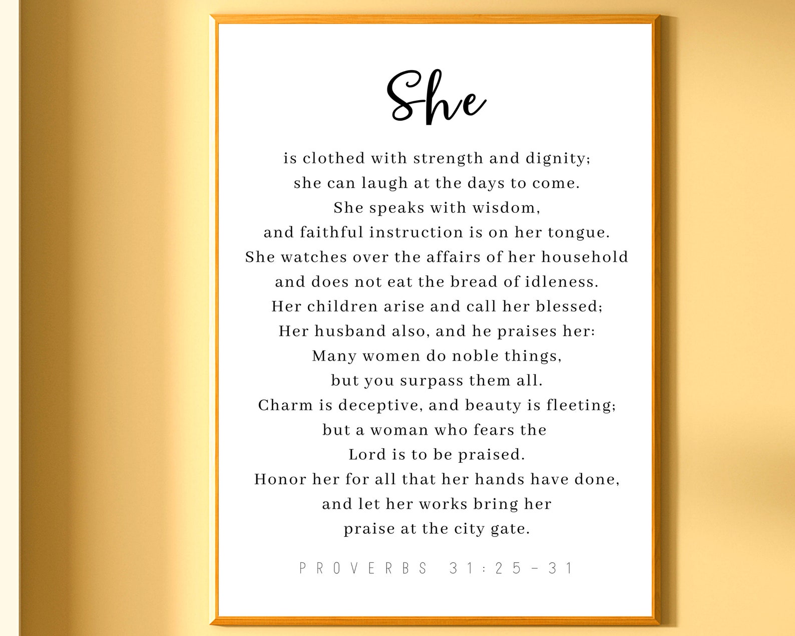 Proverbs 31: 25-31 Wall Art Printable Christian Mothers Day | Etsy New ...