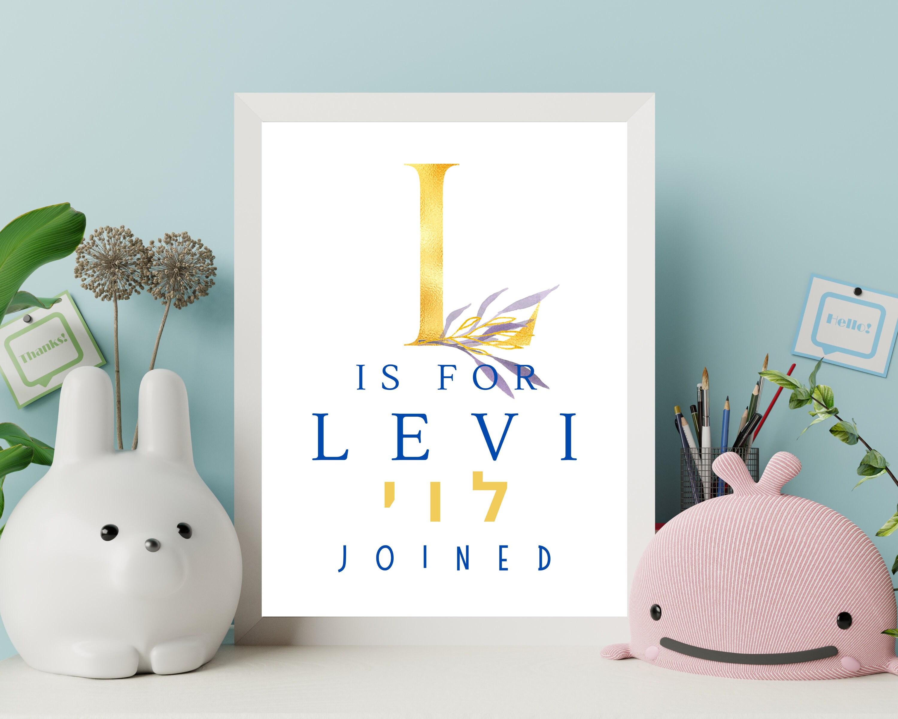 Customizable Boy Nursery Decor Levi Name Meaning Printable | Etsy