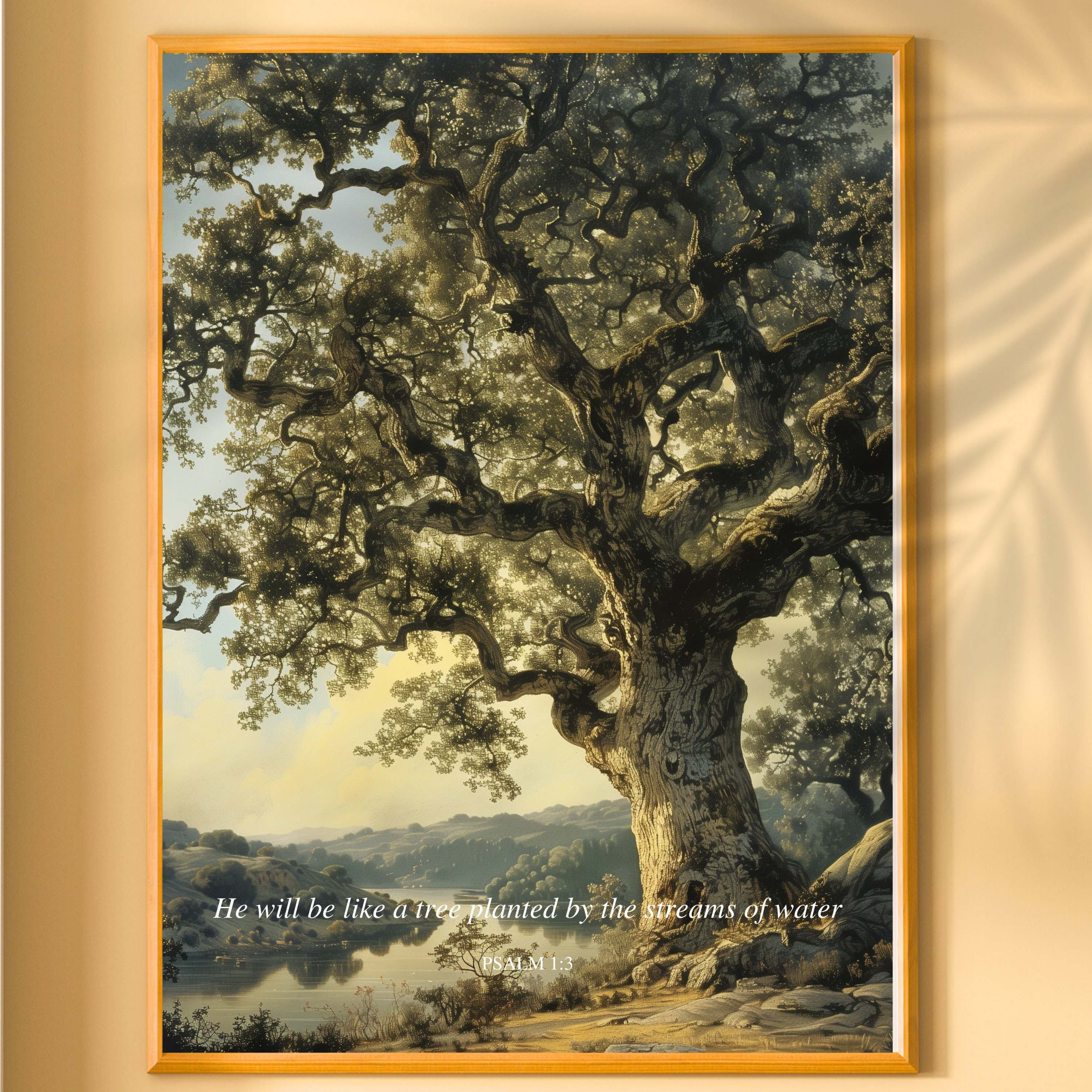 Psalm 1 Christian Wall Art Printable Encouraging Bible Verse Print He ...