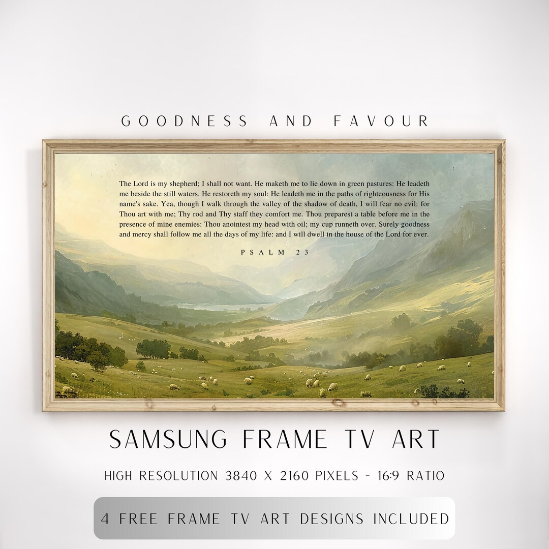 Bibel-Vers Samsung-Rahmen TV-Kunst Psalm 23 Christliche inspirierende Schrift Samsung-Rahmen TV ...