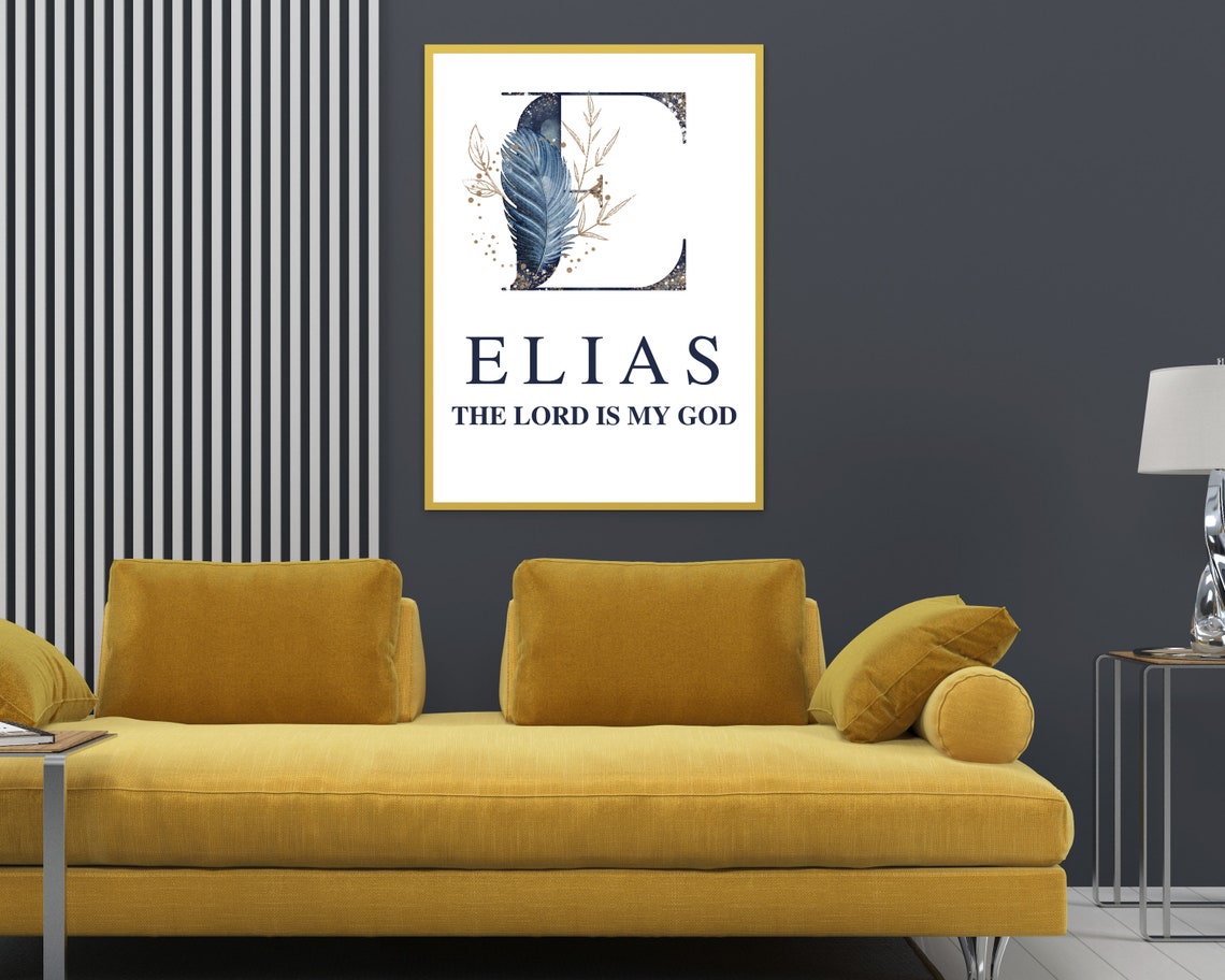 CUSTOMIZABLE Elias Name Meaning Wall Art Printable Modern Boys | Etsy