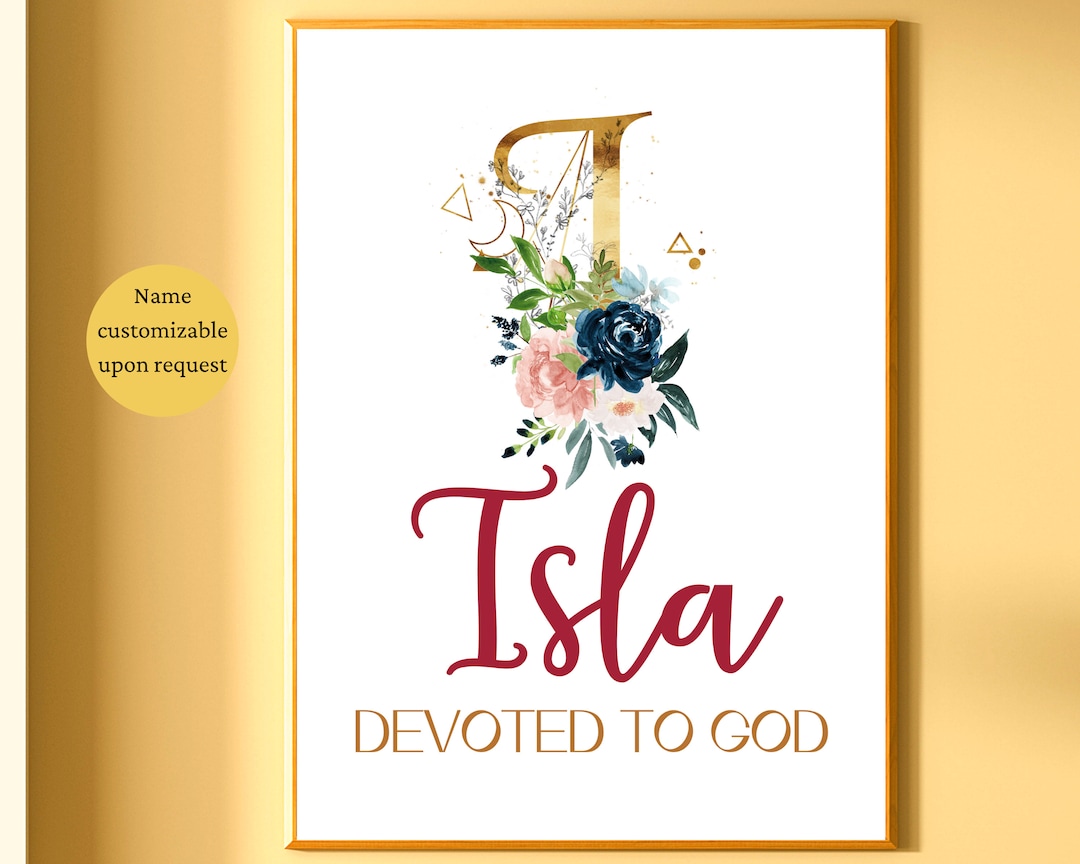 Customizable Nursery Wall Decor Isla Name Meaning Wall Art - Etsy