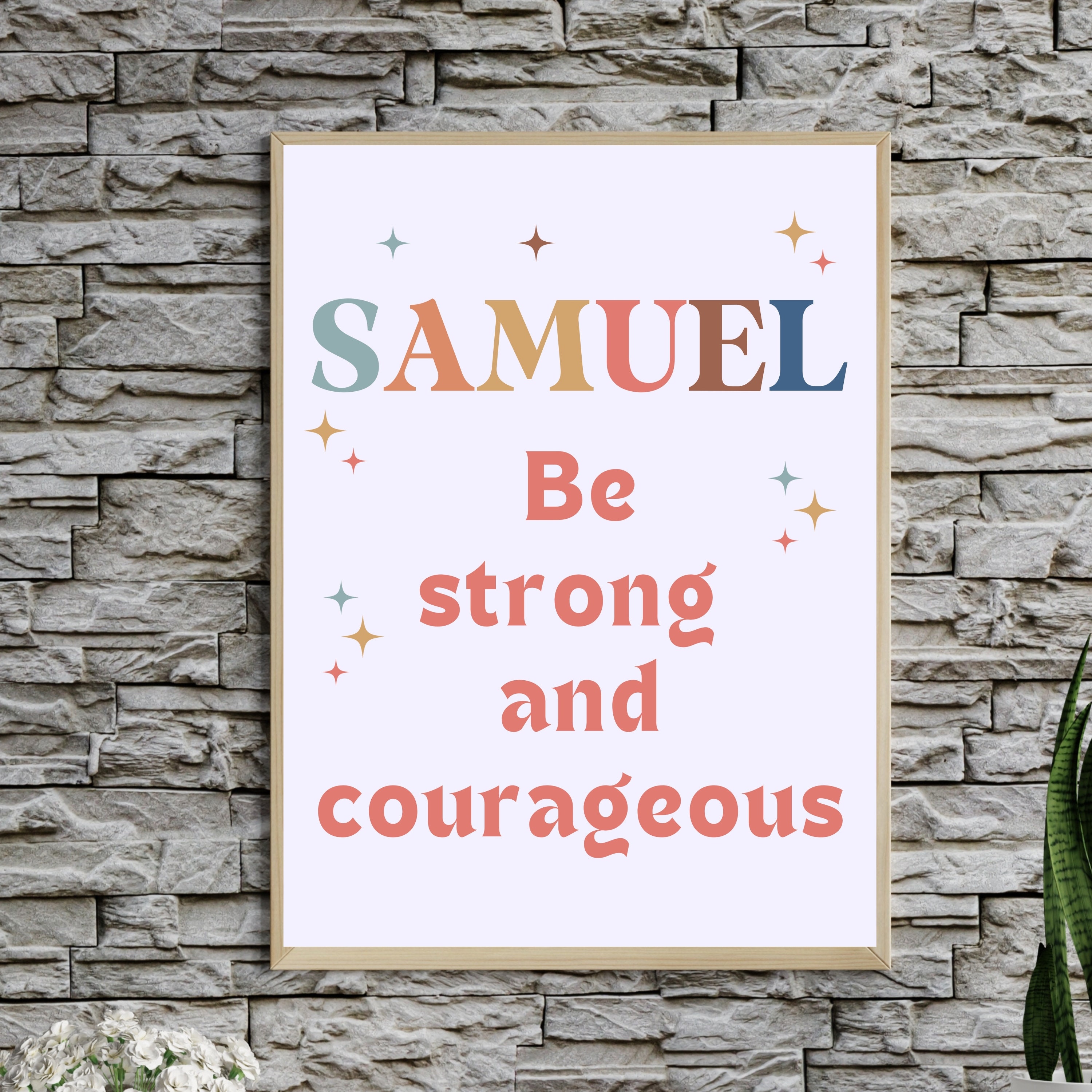 Samuel Biblical Name Wall Art Personalized Name With - Etsy