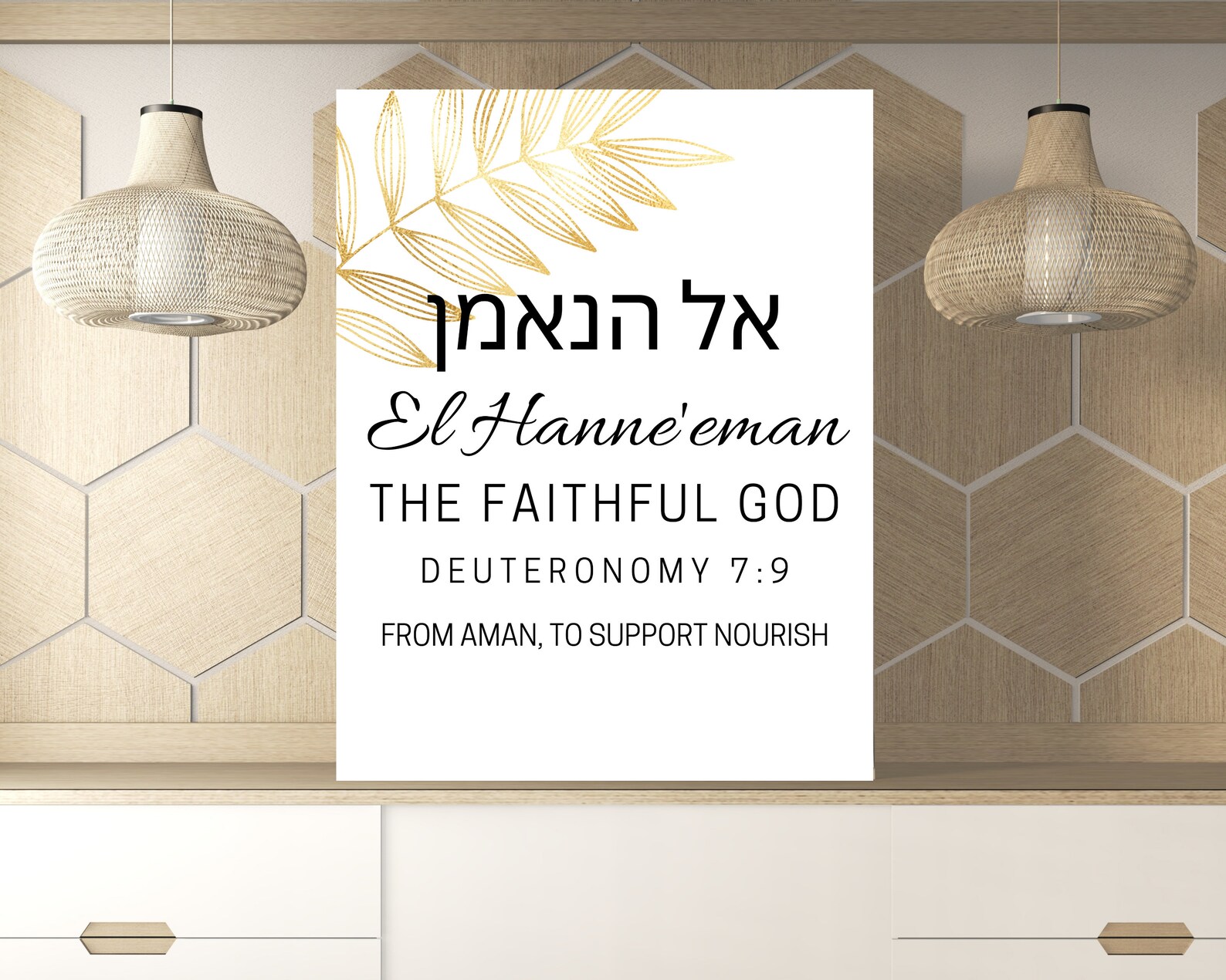 Name of God Wall Art, El-hanne'eman Hebrew Name of God Poster With ...