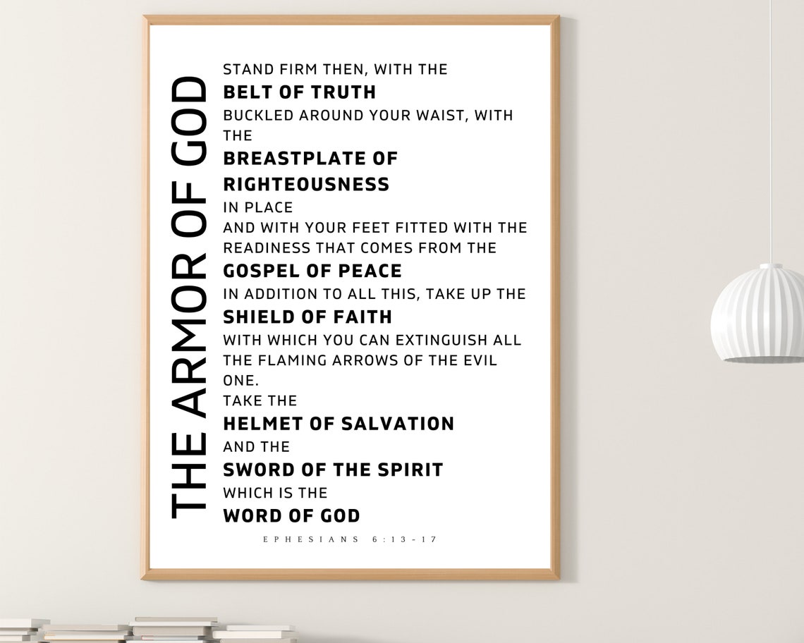Armor of God Wall Art Printable Large Scripture Wall Art for - Etsy ...
