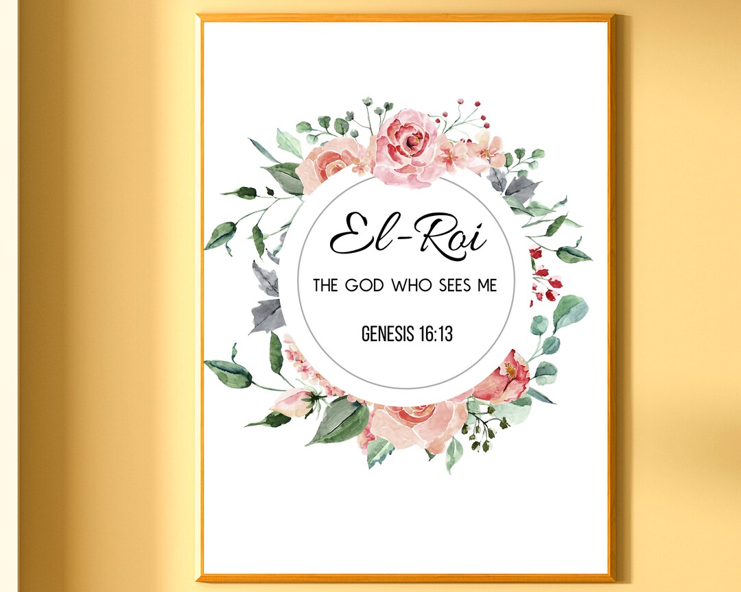 El Roi El Dios que ve, Nombre hebreo de Dios Arte mural con referencia ...