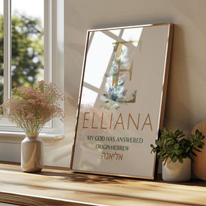 PERSONALIZED Elliana Baby Name Wall Art Printable Nursery Wall Décor ...