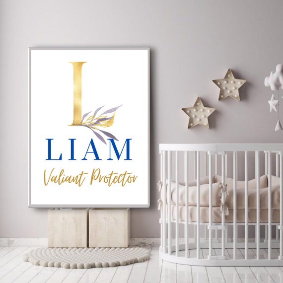 LIAM Name Meaning Print Baptism Gift Boy Personalized - Etsy