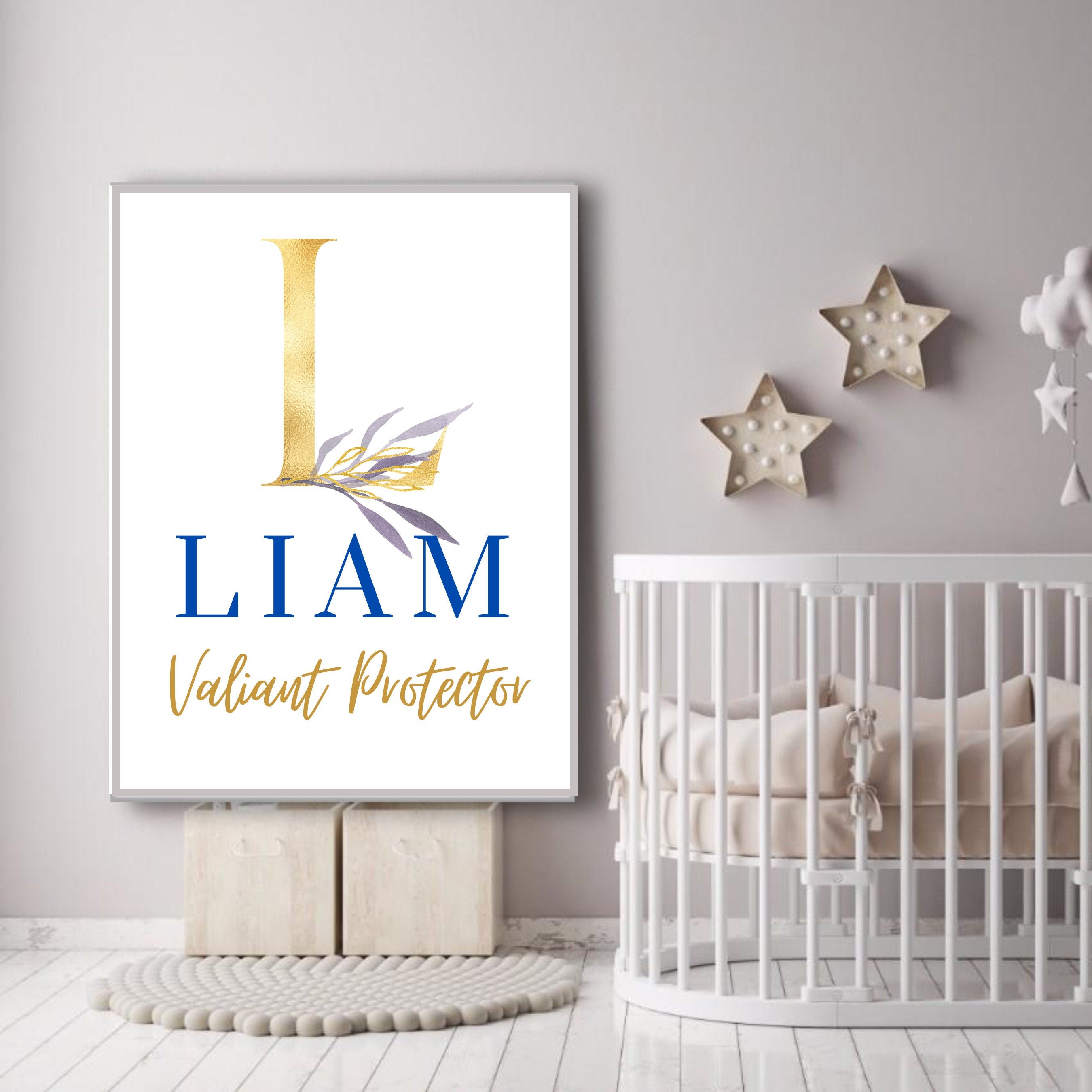 LIAM Name Meaning Print Baptism Gift Boy Personalized - Etsy