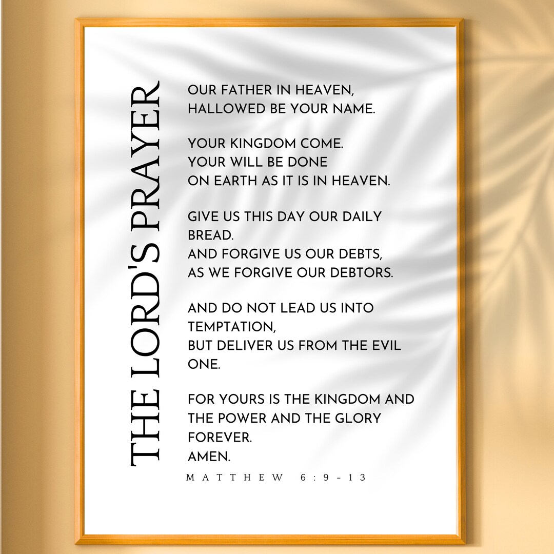 Das Gebet des Herrn christliche Wandkunst druckbare, Schriftwandkunst ...