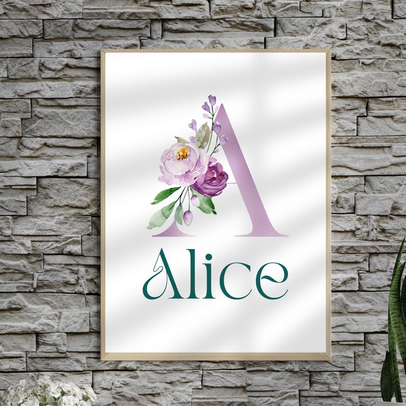 Custom Alice Name Wall Art Personalized Baby Girl Gift - Etsy