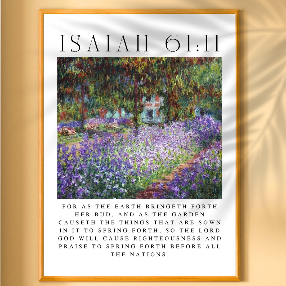 Vintage Faith-inspired Scripture Art Isaiah 61:11 Earth Bringeth Forth ...