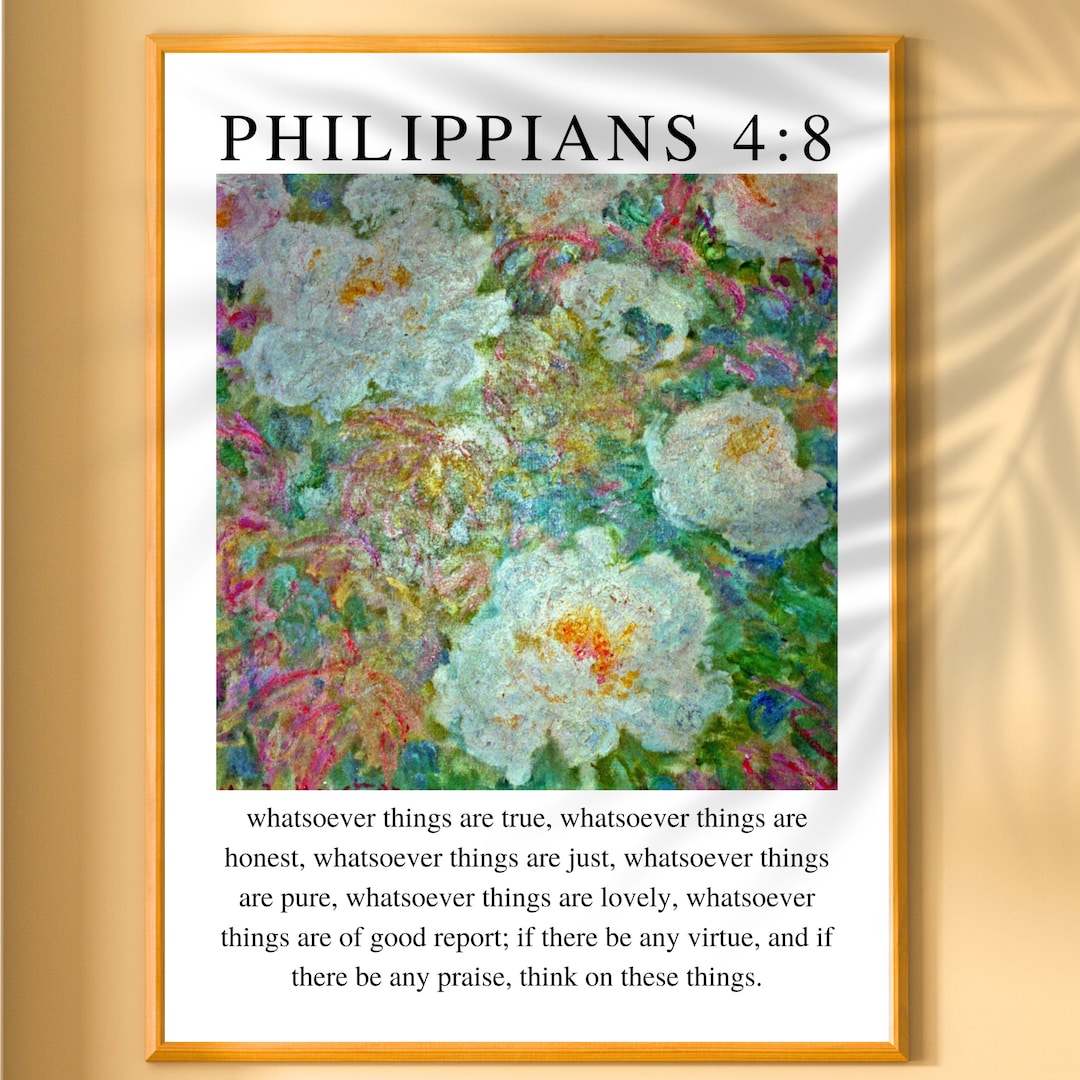 Whatsoever Things Are True Bible Verse Wall Art Philippians 4:8 KJV ...