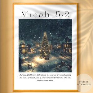 Birth of Christ Christian Wall Art Vintage Bible Verse Poster for ...
