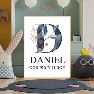 Baby Boy Nursery Wall Art Custom Daniel Name Meaning Print ...