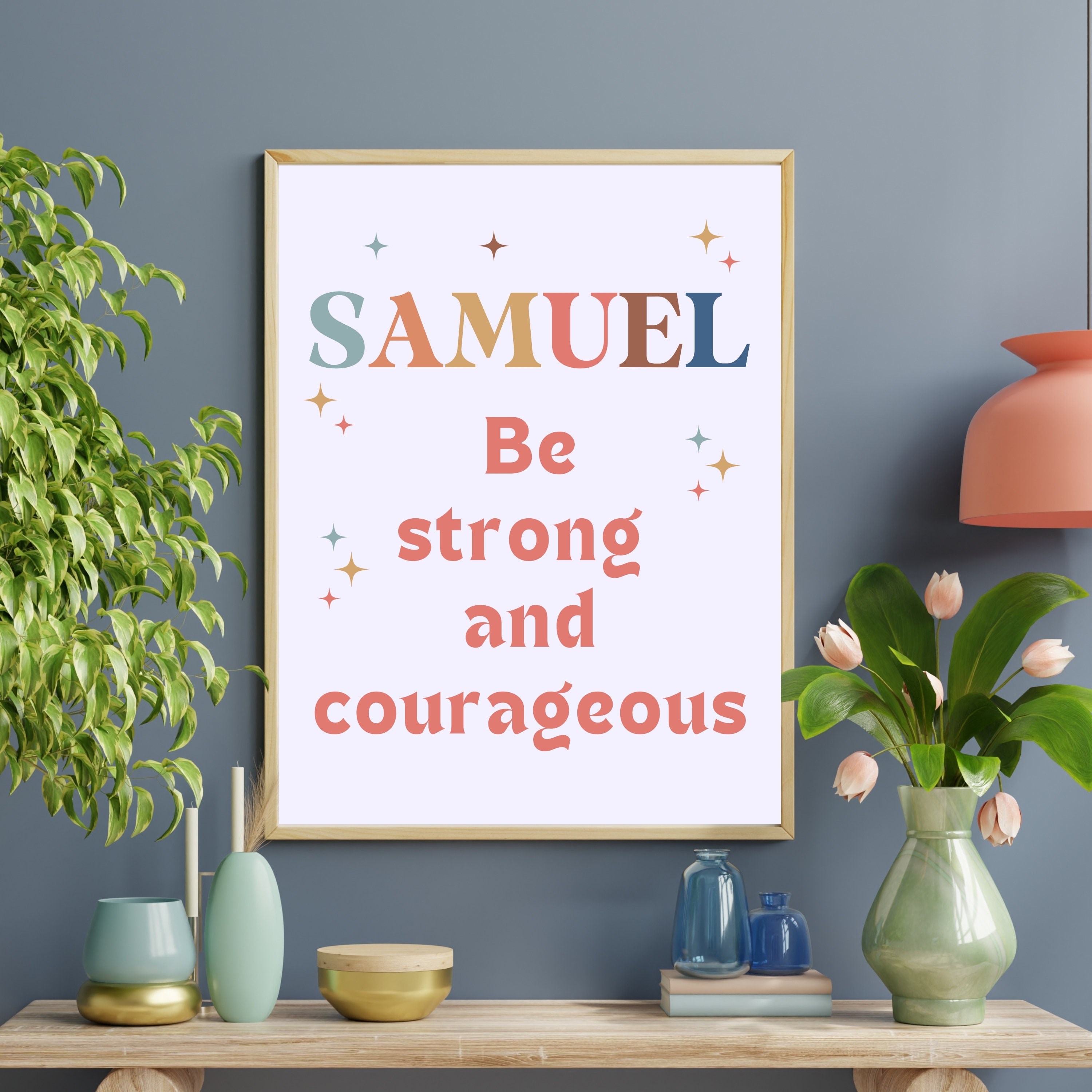 Samuel Biblical Name Wall Art Personalized Name With - Etsy