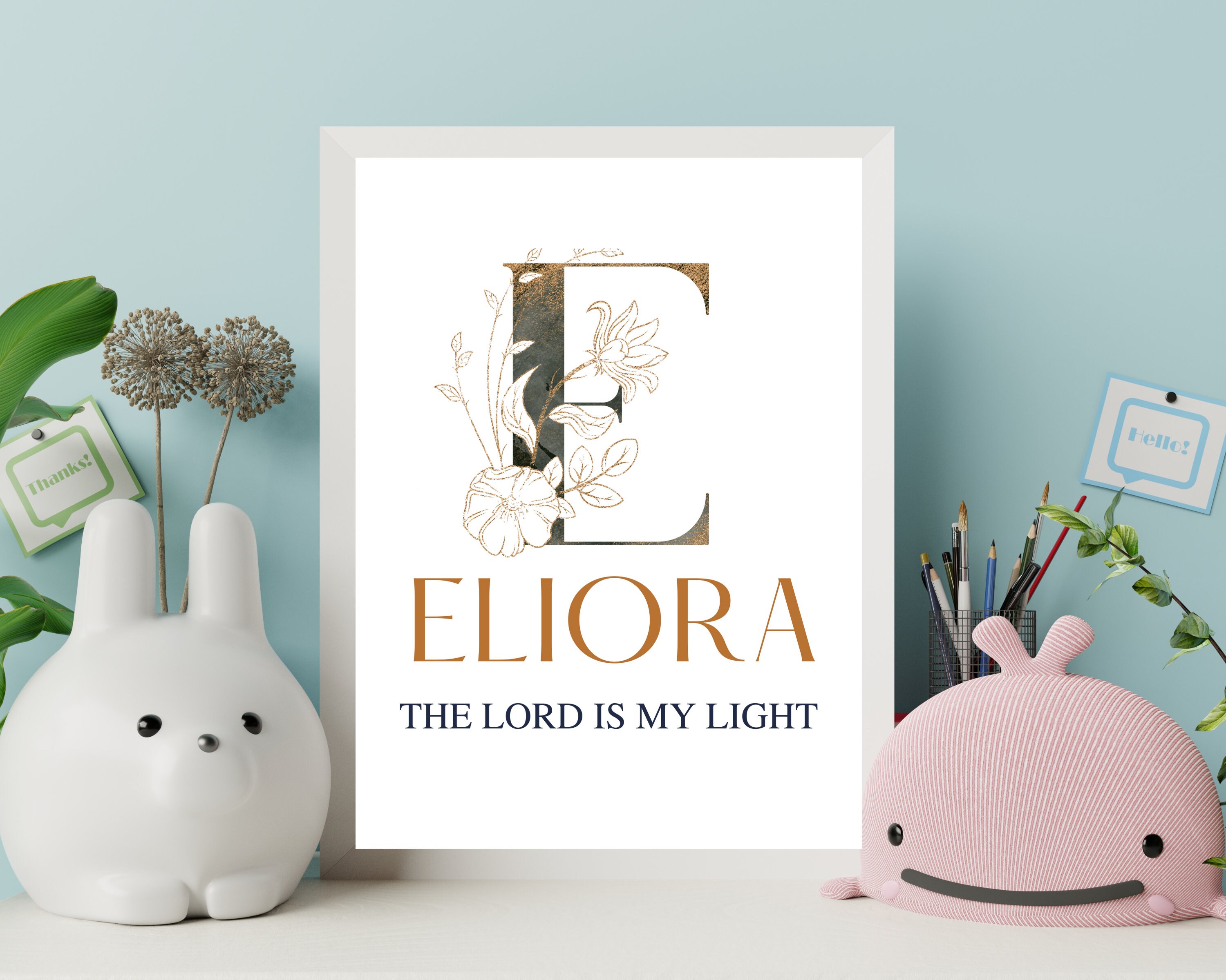 CUSTOMIZABLE Eliora Baby Name Meaning Wall Art Printable - Etsy UK