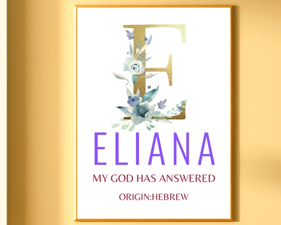 Eliana Custom Name Wall Art Printable Girls Room Wall Decor | Etsy