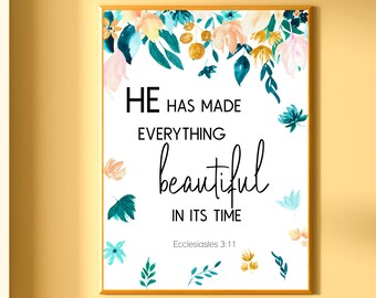 He Has Made Everything Beautiful Ecclesiastes 3:11. Bible - Etsy