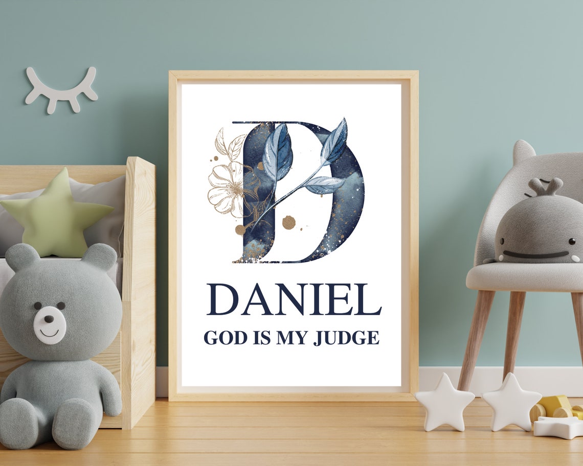 CUSTOMIZABLE Daniel Name Meaning Wall Art Printable Blue Name - Etsy UK