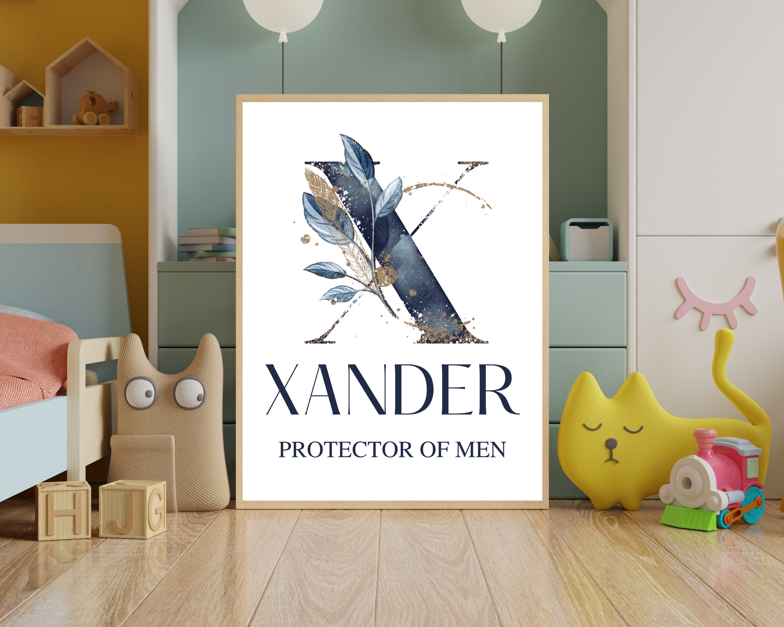 Custom Nursery Printable Xander Name Wall Art Nursery Wall - Etsy