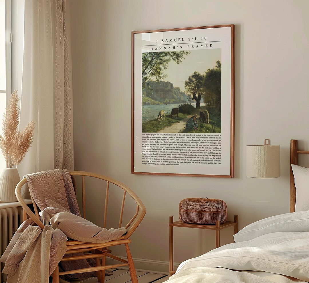 Hannah's Prayer Scripture Art Print: Vintage Christian Home Decor ...