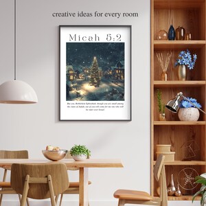 Birth of Christ Christian Wall Art Vintage Bible Verse Poster for ...