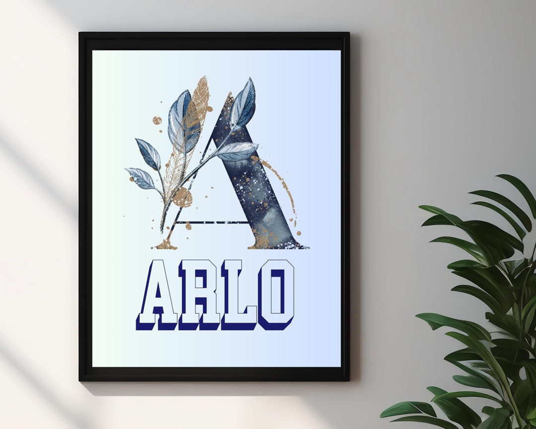 PERSONALIZED Arlo Baby Name Wall Art Printable Nursery Wall Décor, Baby ...