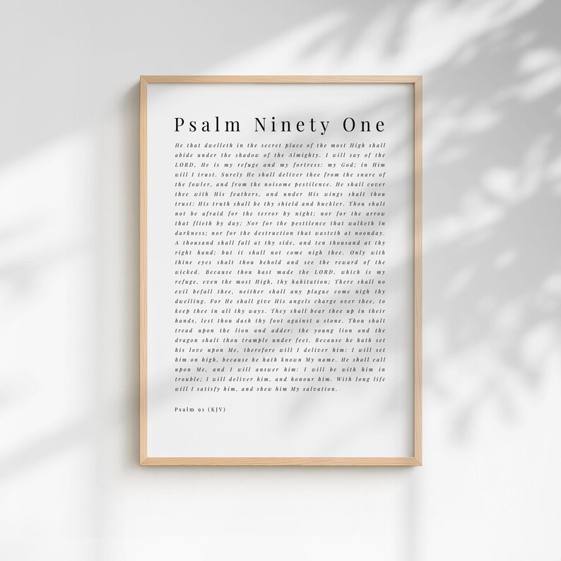 Psalm 91 Eagle Scripture Art Print Set, KJV Bible Verse (digital ...
