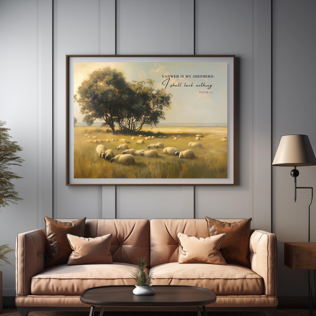 Psalm 23 Landscape Scripture Wall Art Printable, Bible Verse Quote ...