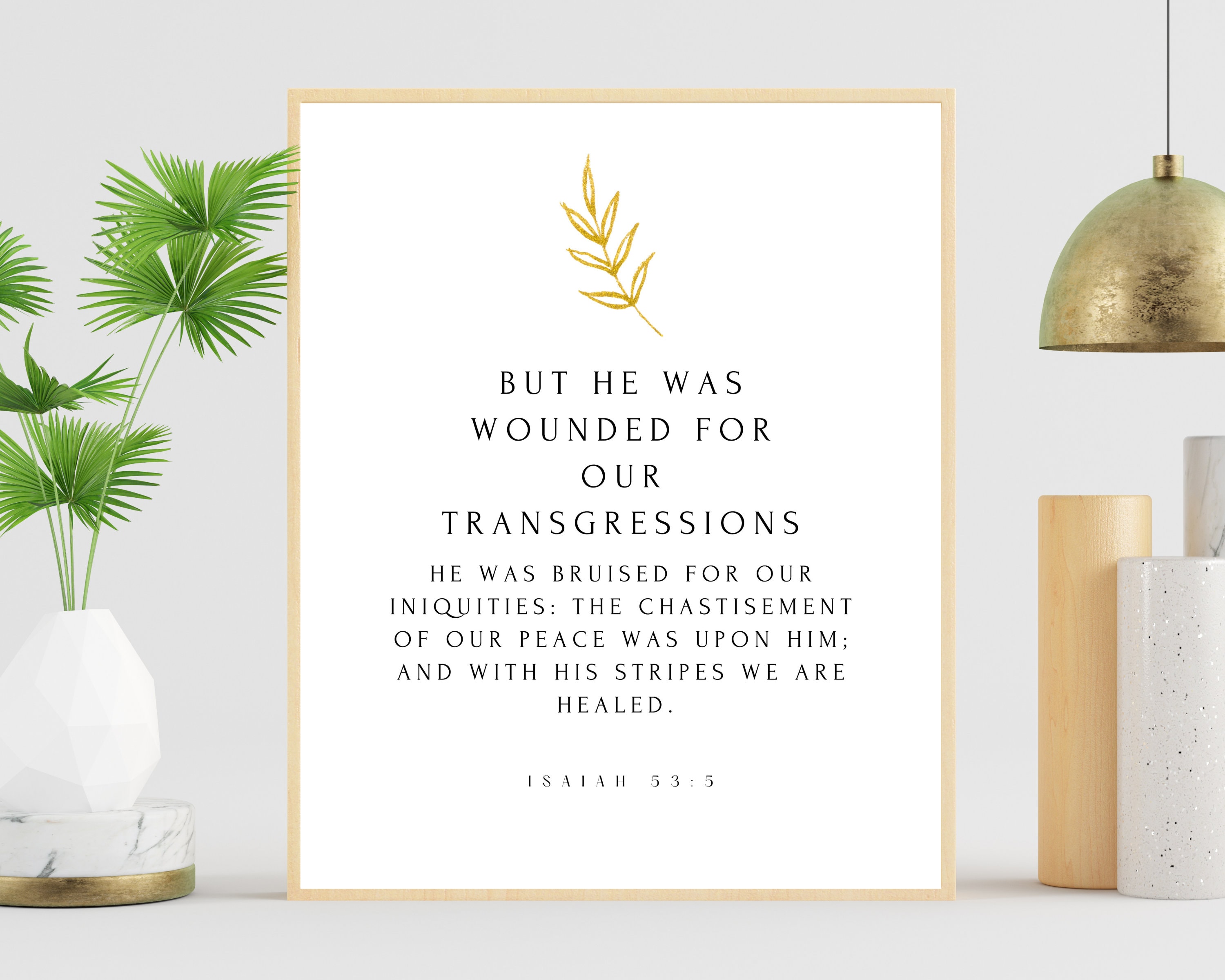 Isaiah 53:5 Modern Wall Art Printable Minimal Bible Verse - Etsy Australia