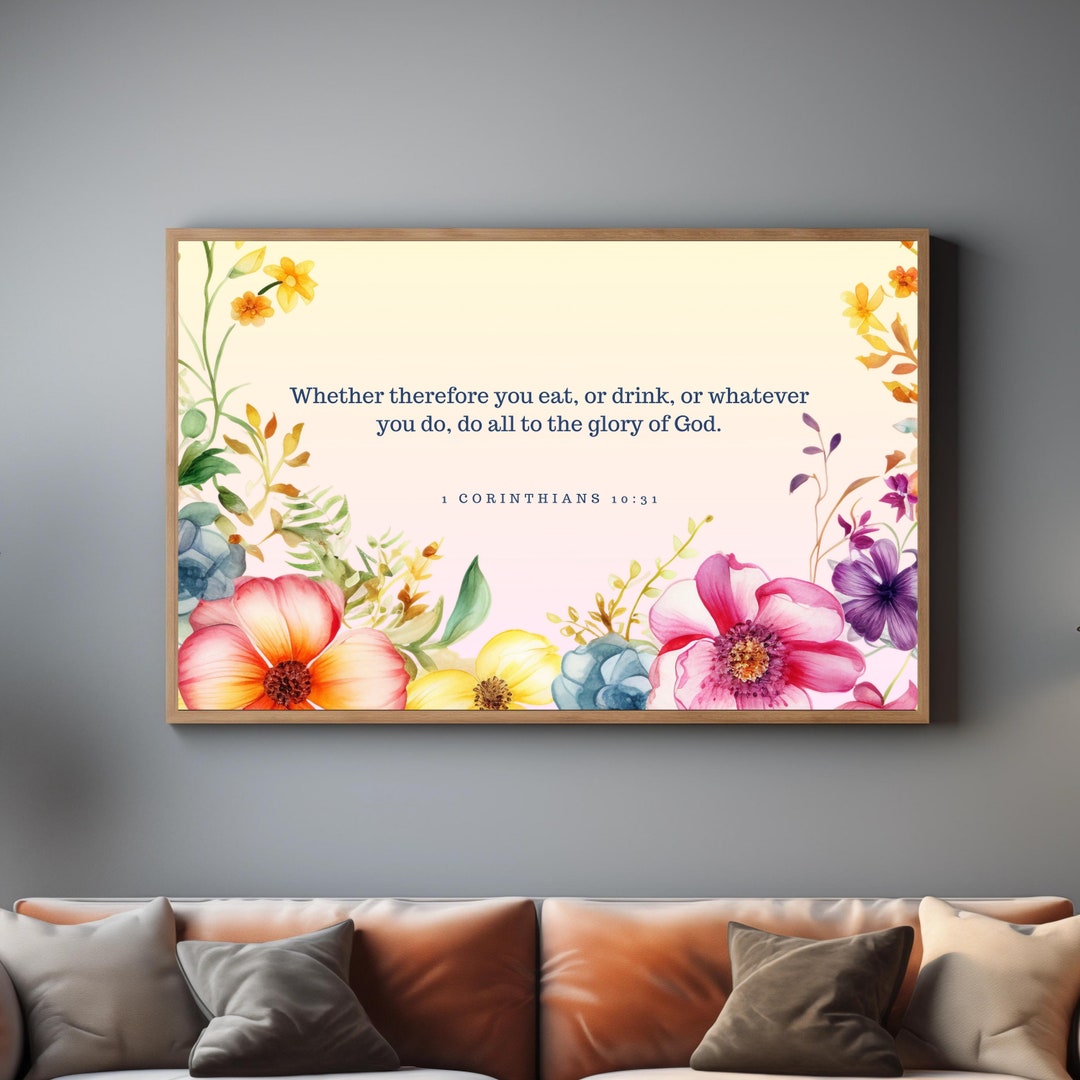 1 Corinthians 10:31 Bible Verse Wall Decor Gift Bible Study Group Gift ...