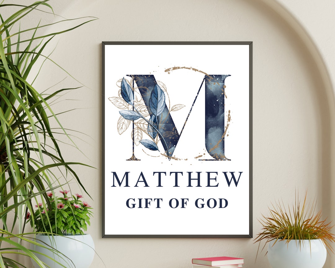 Matthew Name Wall Boy Sign, CUSTOMIZABLE Boys Name Meaning Wall Art ...
