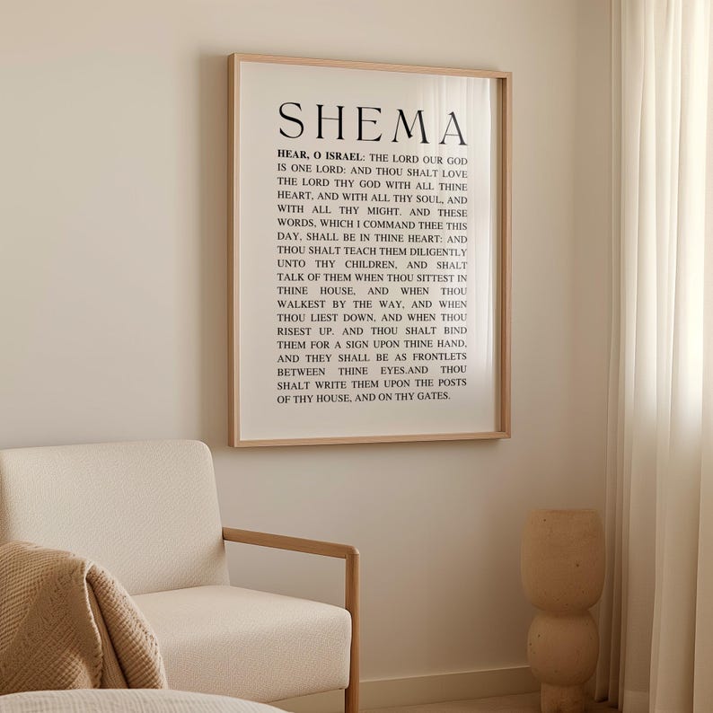 Shema Scripture Wall Art: Hebrew Bible Verse Printable (digital ...