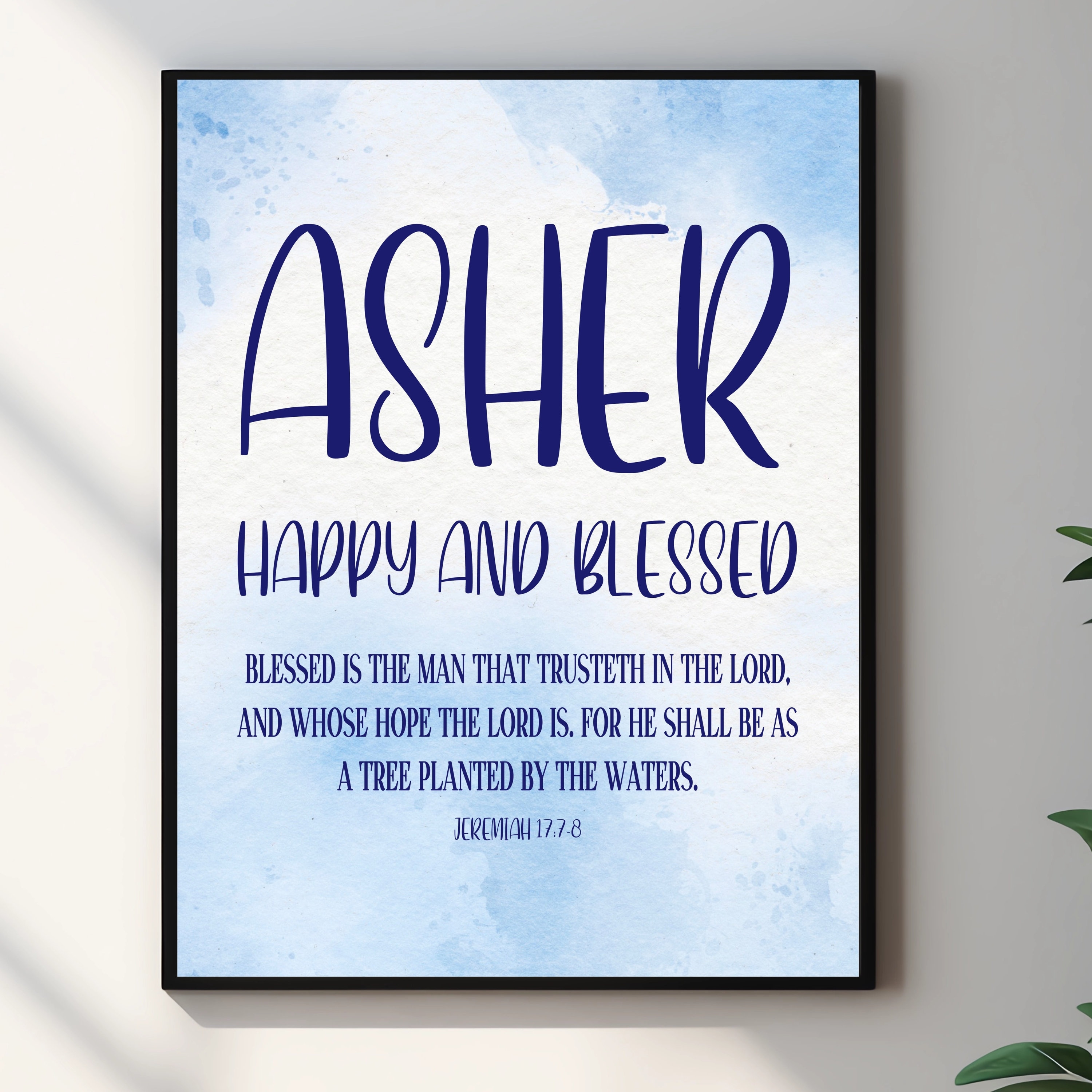 PERSONALIZED Asher Baby Name Meaning Wall Art Printable Nursery Wall ...