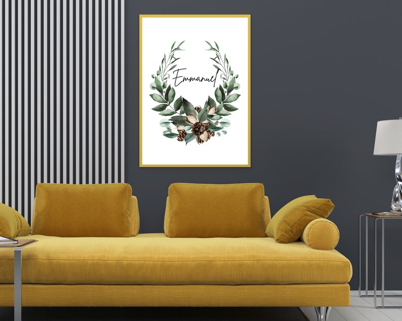 Emmanuel Christmas Wall Art Printable Christmas Wall Decor - Etsy