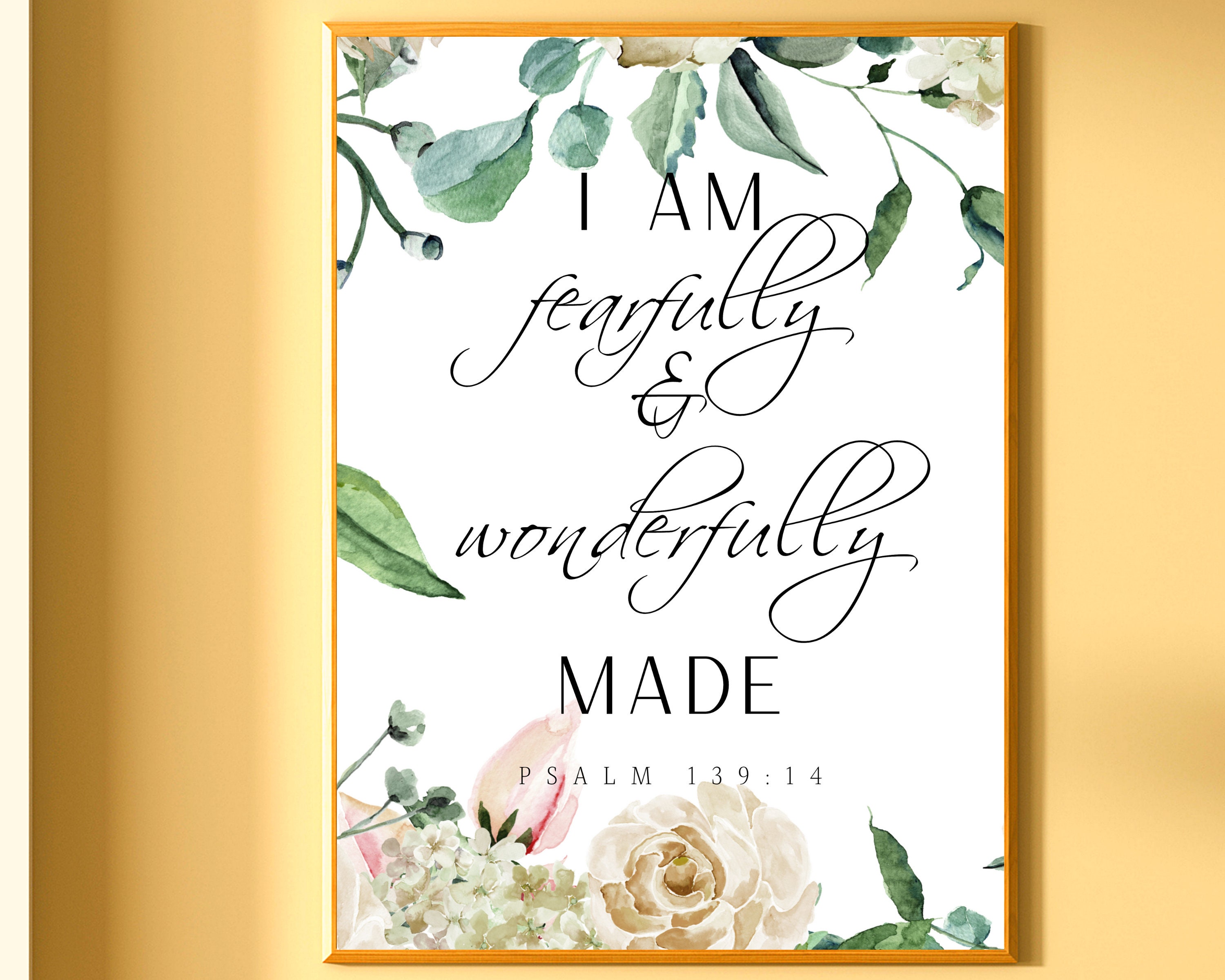 Psalm 139:14 I Am Fearfully and Wonderfully Made Bible Verse Wall Art ...